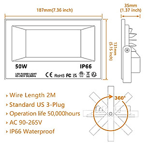 MELPO LED Flood Light Outdoor, 500W Equivalent 5000LM Smart RGB Landscape Lighting with APP Control, DIY Scenes - Timing - Warm White 2700K - Color Changing Uplight, IP66 Waterproof US Plug (2 Pack)