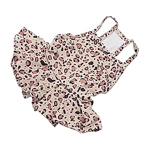 Pet Suspender Dress, Dog Dress Printed Sleeveless Clothes Puppy Vest Summer Leopard Print Dresses for Small Medium Dogs Cat Costume L