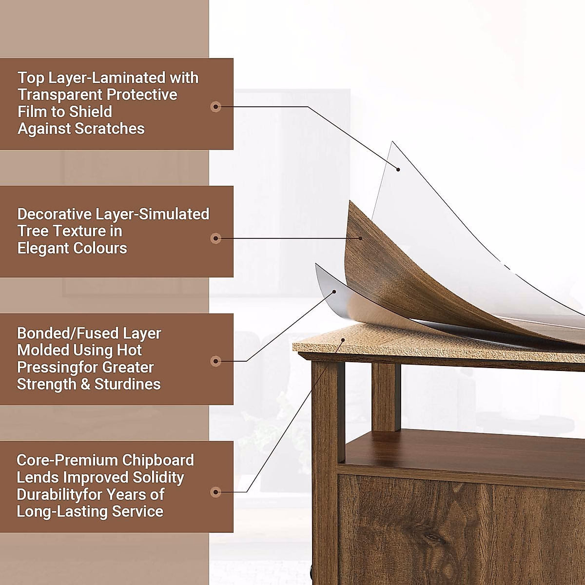 FAGAGA End Table with Charging Station, Storage Side Table with USB Ports and Outlets, Wooden Nightstand for Living Room/Bedroom/Office