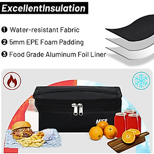 MIER Portable Thermal Insulated Cooler Bag Mini Lunch Bag for Kids, Black