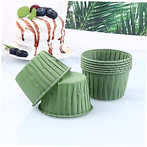 Luxshiny 50pcs Cupcake Paper Liners Muffin Cups Muffin Wrappers Cup Cake Paper Cup Baking Supplies Baking Cups Accessory Cake Cup Wrapping Paper Egg Tart Paper Lining Tulip Green Muffin