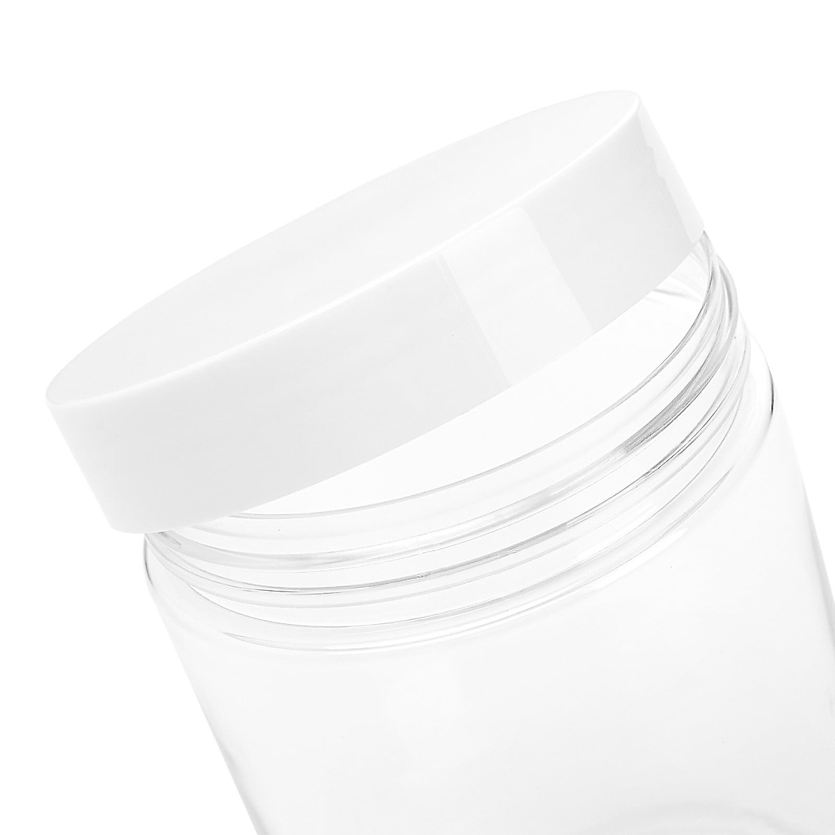 YUENPUN 30 PCS 10 OZ Slime Containers with White Lids, Wide Mouth Small Plastic Cosmetic Jars, Clear Plastic Slime Containers, Round Storage Jars for Lotion, Cream, Beauty Products