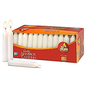 Ner Mitzvah Classic White – 4 Inch Candles - 72 Bulk Pack - for Shabbat Candles, Dinner Tables, Restaurants, Ceremonies and Emergency - 3 Hour Burn Time