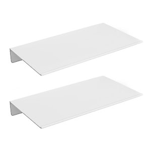 Danpoo White Floating Shelves for Wall Storage, Metal Wall Shelves for Bedroom, Living Room, Kitchen, Small Bathroom Shelves Wall Mount, 8" Mini Display Shelf for Collectibles(2 PCS)