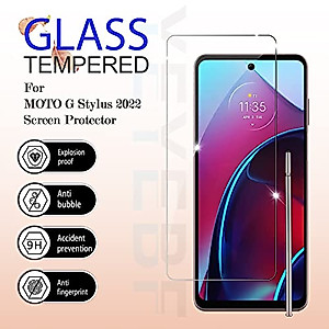 Moto G Stylus 2022 4G/5G Tempered Glass Screen Protector By YEYEBF, [ 2 Pack] [Anti-scratch] [3D Glass] [Case-Friendly] Screen Protector