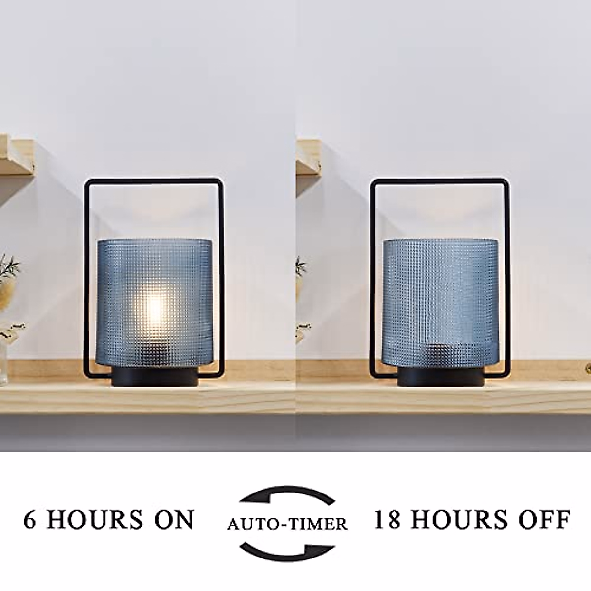 JHY DESIGN Battery Operated Table Lamp 8" H Cordless Lamp Battery Lamps LED Lantern Battery Powered with 6H Timer for Home Decor Events Parties Indoors Outdoors