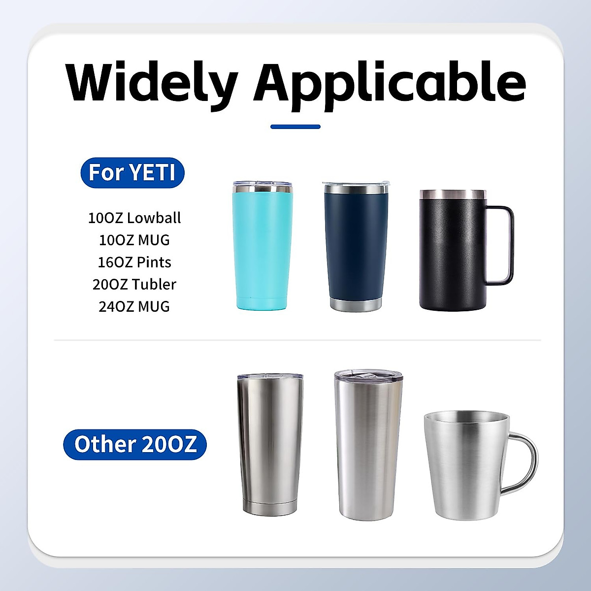 2 Pack 20 oz Tumbler Lid, Replacement Lids Compatible for YETI 20 oz Tumbler, 10/24 oz Mug and 10 oz Lowball, Spill Proof Cup Lids Covers with Magnetic Slider Switch