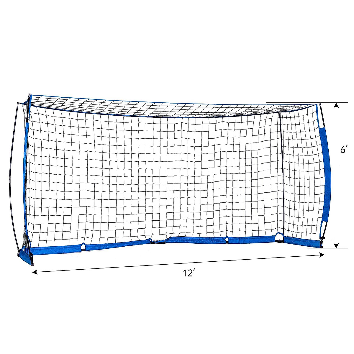 ZELUS Portable Soccer Goal Set: 12x6 ft Soccer Goal for Backyard Practice and 12 Soccer Cones | Soccer Equipment for Training & Fun for Outdoor Play w Knotless Net, 12 Sport Cones (Blue)