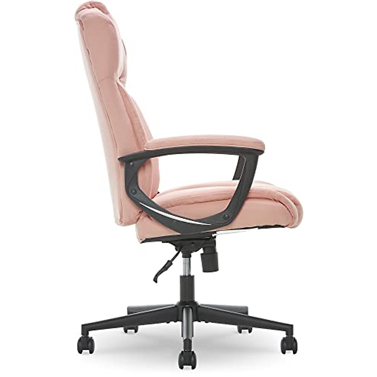 Serta Executive High Back Office Chair with Lumbar Support Ergonomic Upholstered Swivel Gaming Friendly Design, Microfiber, Pink