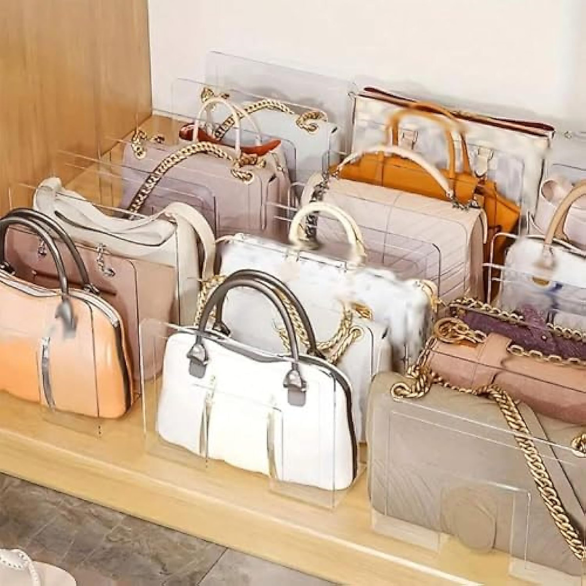 Clear Closet Bag Storage Dividers Rack, Detachable Cupboard Shelf, Acrylic Dividers For Shelves, Acrylic Shelf Dividers Stackable, Storage Rack For Shelf Dividers For Closet Organization (32cm*2)