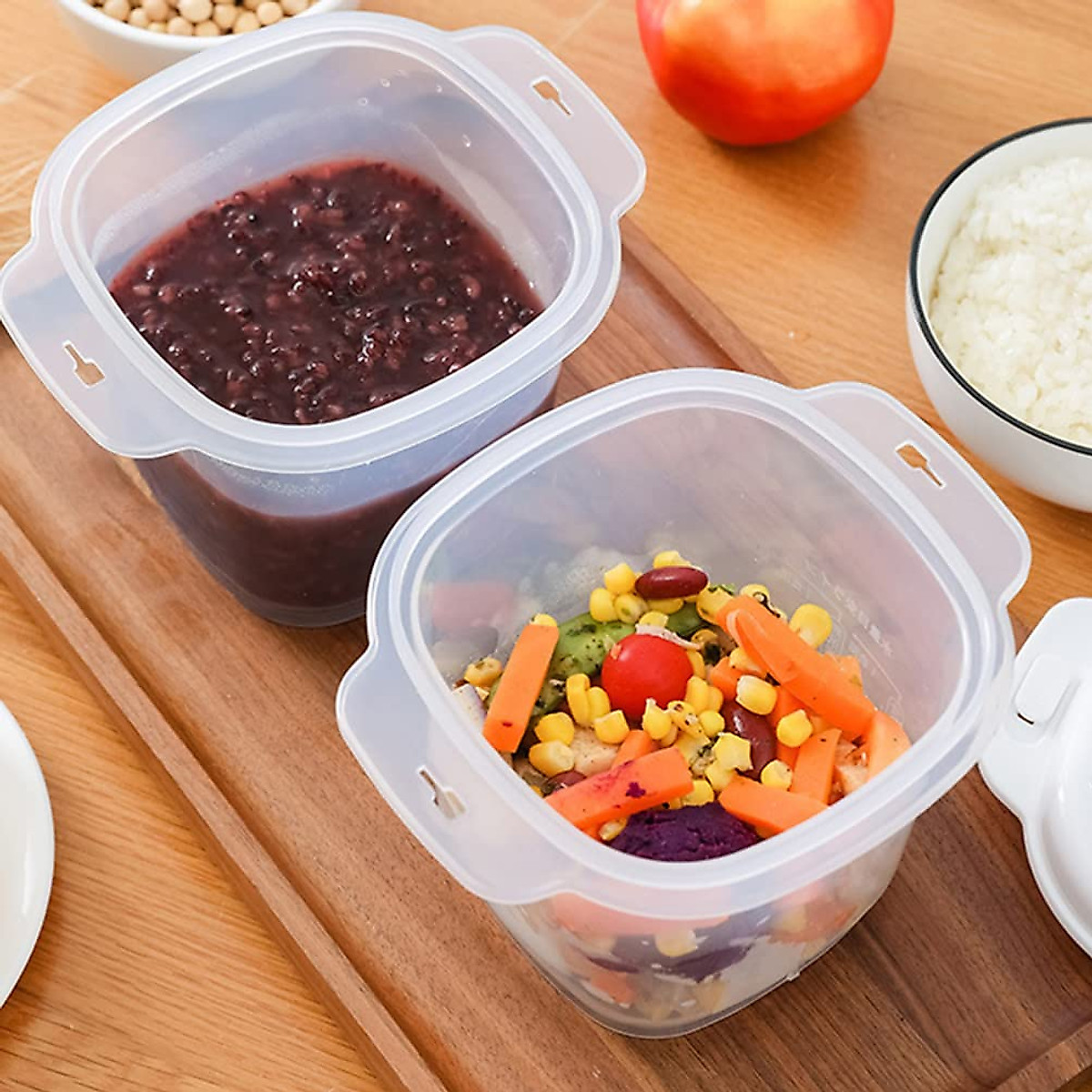 Microwave Rice Cooker Food Container: 2pcs Pasta Cooker Maker Oven Rice Cooker Steamer Microwave Cookware for Rice Chicken Pasta