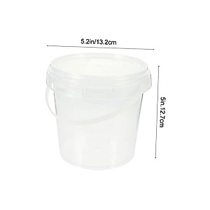 Cabilock 30 Pcs Transparent Small Barrel Take- Out Container Mini Clear Bucket Food Storage Containers Containers with Ice Storage Bucket with Lid Plastic Refrigerator Dry Food Pp
