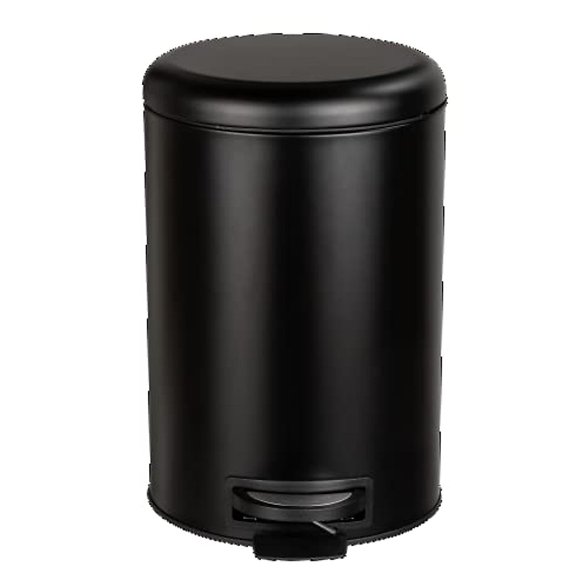 WENKO Black, Trash Can with Lid and Pedal, Garbage Bin for Kitchen with Removable Inner Bucket, Easy Close, Steel, Matt, 5.28 Gal, 12 x 17.32 x 14.76