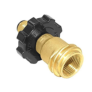 Joywayus Universal Propane Tank Adapter Converts POL to QCC1 / Type 1,Brass Valve Control Safety Device Propane Hose Adapter with Wrench,Old to New Connection Type