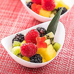 Restaurantware 2 Ounce Sauce Dishes 100 Oval Dipping Cups - Mini Sized Disposable White Plastic Soy Sauce Bowls Unique Design For Appetizers Sauces Small Bites At Buffets Or Parties