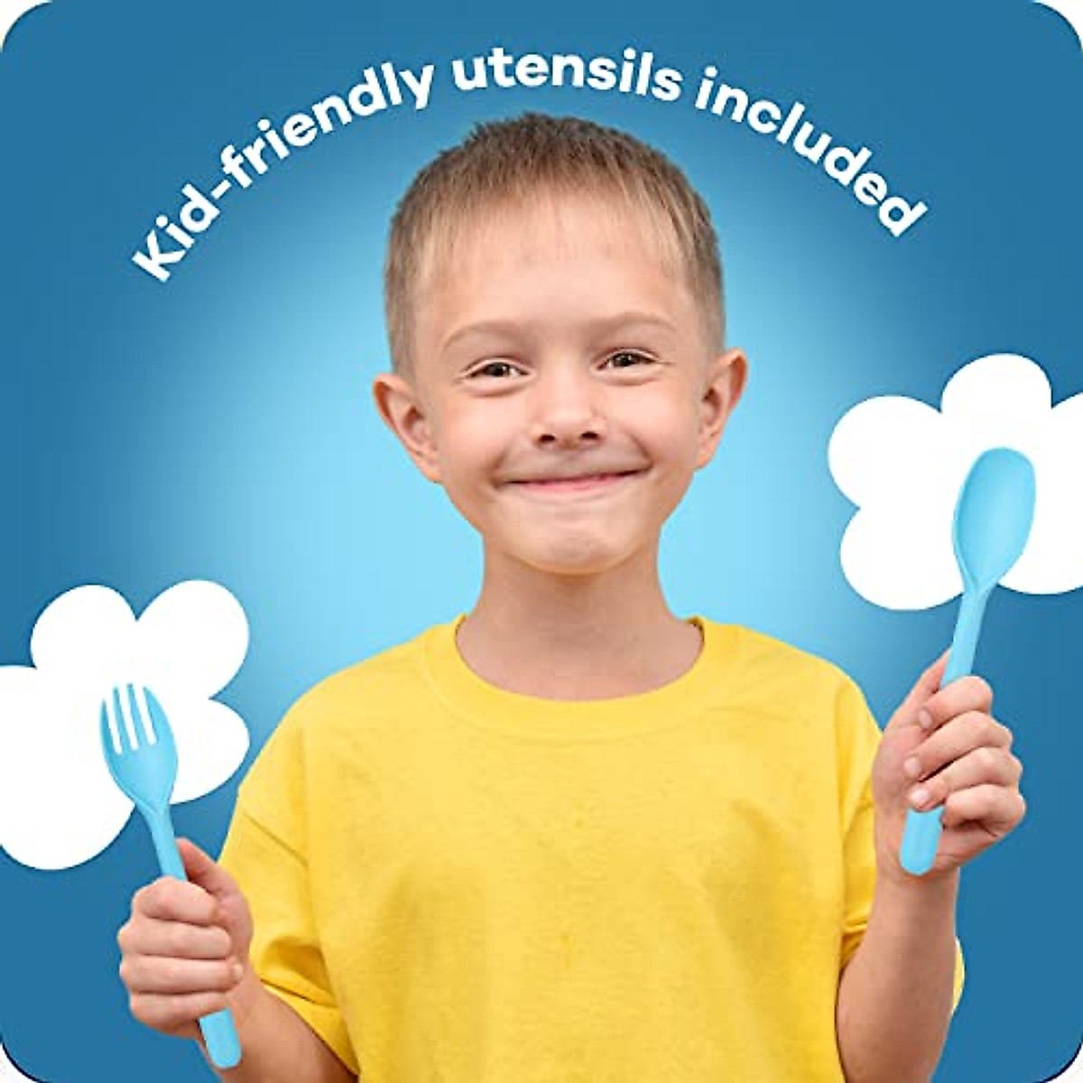 RUVALINO Bento Lunch Box for Kids, 5-Compartment Bento-Style Kids Lunch Box with Utensils, Leak-Proof, Dishwasher Safe, Pre-School Kid Daycare Lunches Snack Container for Ages 5 and up, Dinosaur