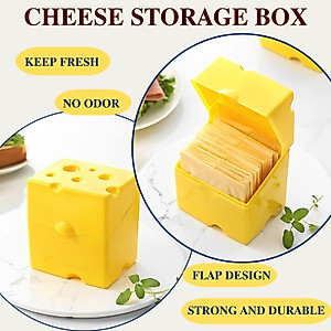 Sliced Cheese Storage Container Cheese Slice Holder Plastic Butter Block Cheese Slice Storage Box with Flip Lid Sliced Cheese Saver Keeper