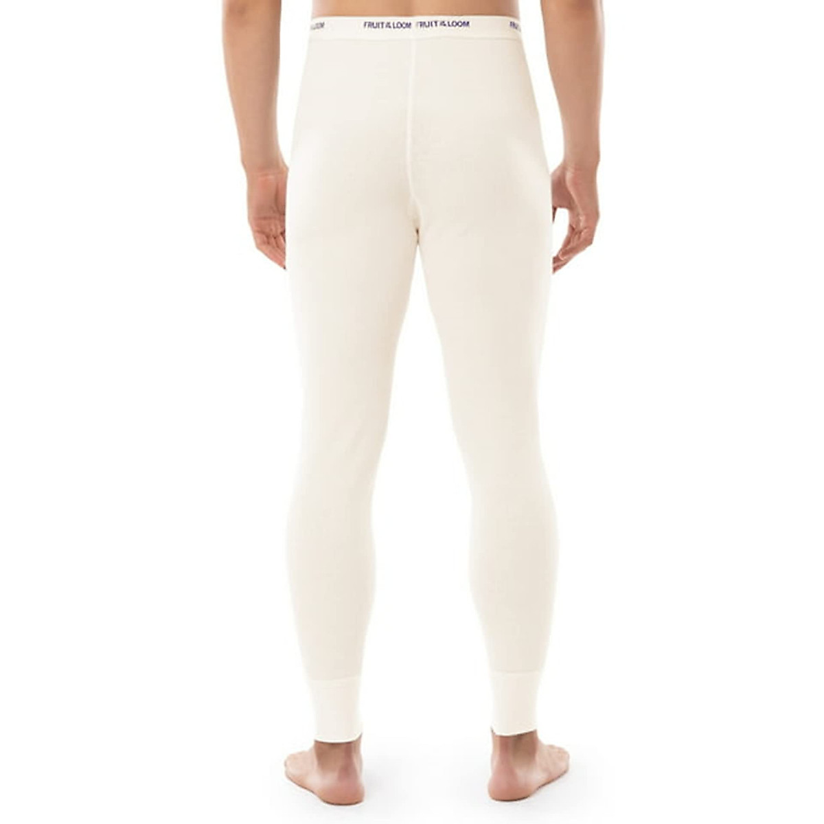 Fruit of the Loom Men's Classic Midweight Waffle Thermal Underwear Bottoms (2-Pack), Black Soot/Natural, Large