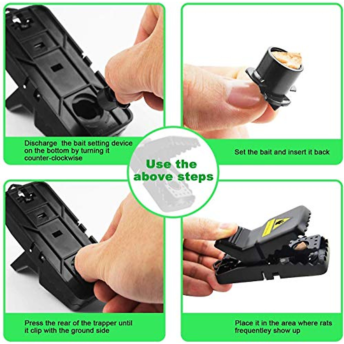 FNEU Mouse Trap Mouse Traps Indoor Mice Trap Mouse Traps Outdoor Mouse Traps for House 6 Packs,Black