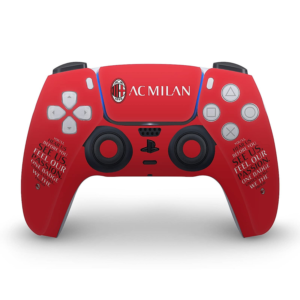 Head Case Designs Officially Licensed AC Milan Typography Art Vinyl Faceplate Sticker Gaming Skin Decal Cover Compatible with Sony PlayStation 5 PS5 Digital Edition Console and DualSense Controller