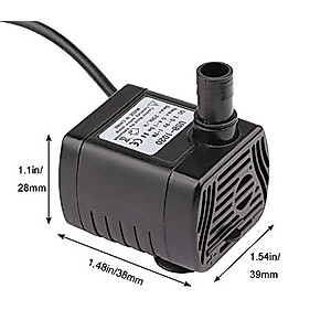 Driew USB Water Pump, 2 Pack Usb Fountain Pump Water Fountain Pump Submersible Water Pump 3W DC 3.5-9V 200L/H