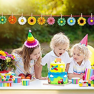 OSNIE 45Pcs Summer Sunflower Cutouts, Creative Springtime Flowers Wall Decals Bulletin Board Sets, Gerbera Daisy Wall Décor for Classroom School Office Birthday Party Baby Shower, 5.1 x 5.1 Inches