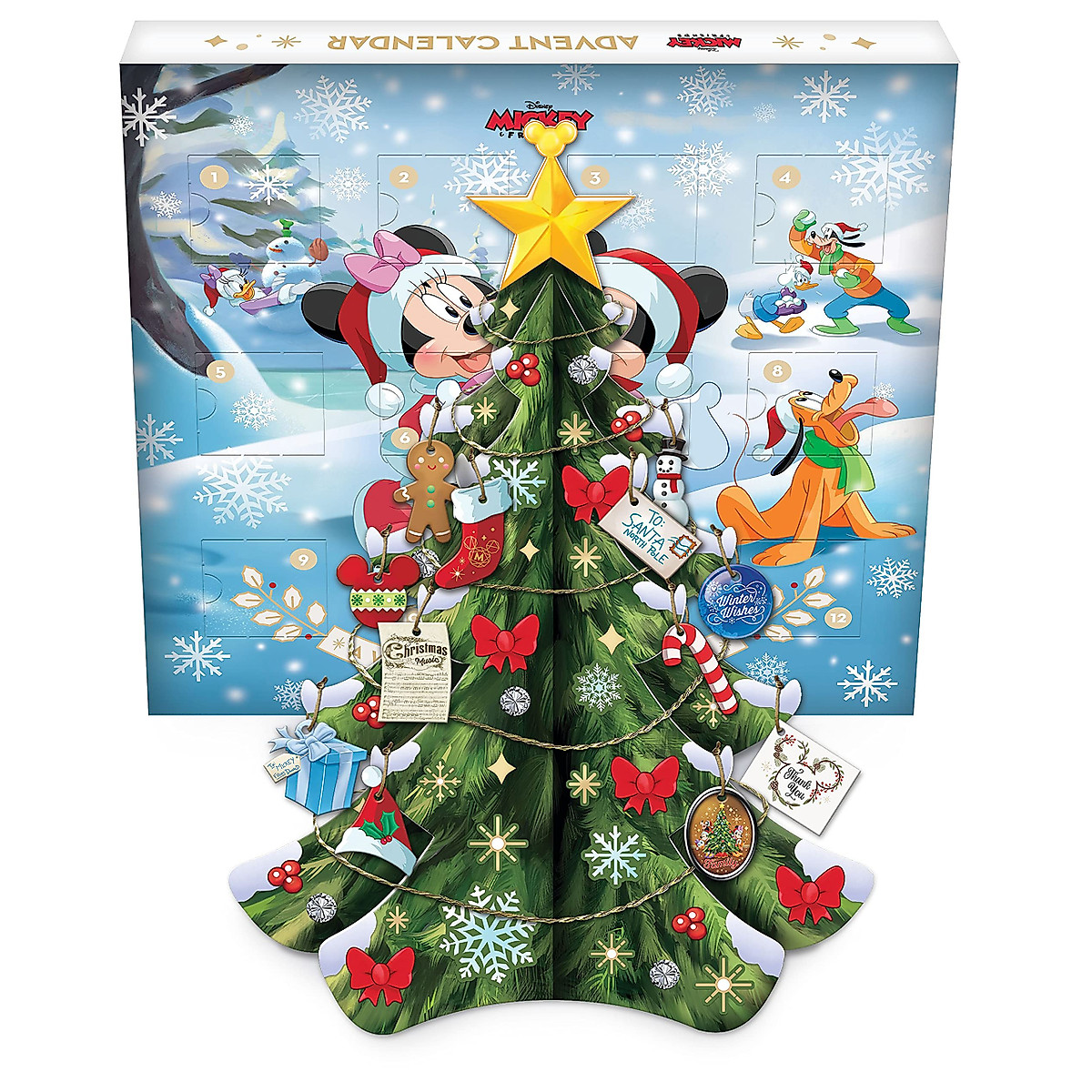 Disney Mickey & Friends Advent Calendar Box Set - with Storybook, Daily Family Activities, and 3D Christmas Tree