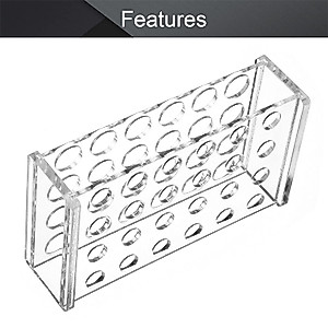Othmro 2pcs Transparent Acrylic Test Tube Holder Rack,Centrifuge Tube Holder,Plastic Stand for Labortory Holder 14mm 24Holes Suitable for 5ml Test Tubes