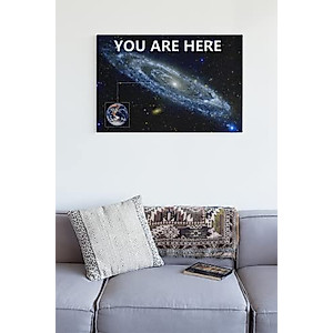 You are Here Galaxy Cool Solar System Human Earth Location Classroom Decorations NASA Milky Way Posters Science Room Kids Toddlers Teens Educational Astronomy Cool Wall Decor Art Print Poster 36x24