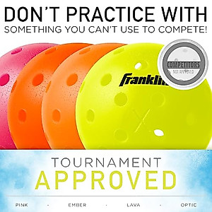 Franklin Sports Outdoor - X-40 Pickleball Balls - USA (USAPA) Approved - 12 Pack Outside - Optic Yellow - US Open Ball