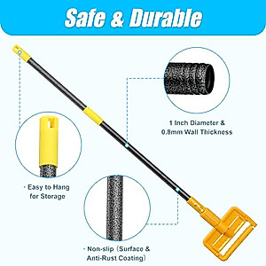YeYeBest Mop Handle Commercial Heavy Duty - 60 inch Metal Commercial Mop Stick, Adjustable for Industrial & Household Floor Cleaning, 1Pack