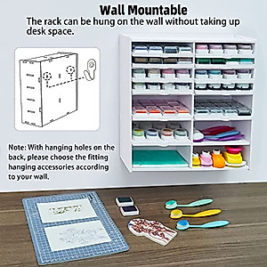 Sanfurney 10 Slots Ink Pad Tray Organizer Rack Compatible with Mini Distress Ink Pad Tray, Drop Ink Pad Tray, Mini Archival Ink Pad Tray (Trays are not Included) Stamp Pad Supplies Storage Holder
