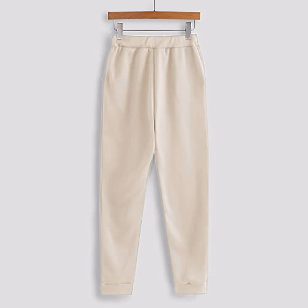 Women's 2023 Fall 2 Piece Outfits Long Sleeve Hooded Sweatshirt and Sweatpants Jogging Suits Sweat Loungewear Sets Men's Tracksuits High Waist Jogger Sweatpants Set A4-Beige, Medium