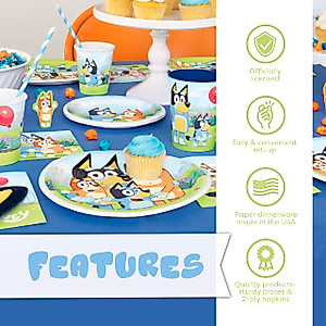 Unique Bluey Birthday Decorations and Supplies | Serves 16 Guests | Bluey Banner, Bluey Tablecloth, Bluey Balloons, Bluey Plates and Napkins, Sticker | Bluey Party Decorations | Officially Licensed