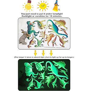 MESU Dinosaur Glow in The Dark Stickers Luminous Wall Decals Ceiling Decor for Boys Room Nursery Kids Gift Dinosaur