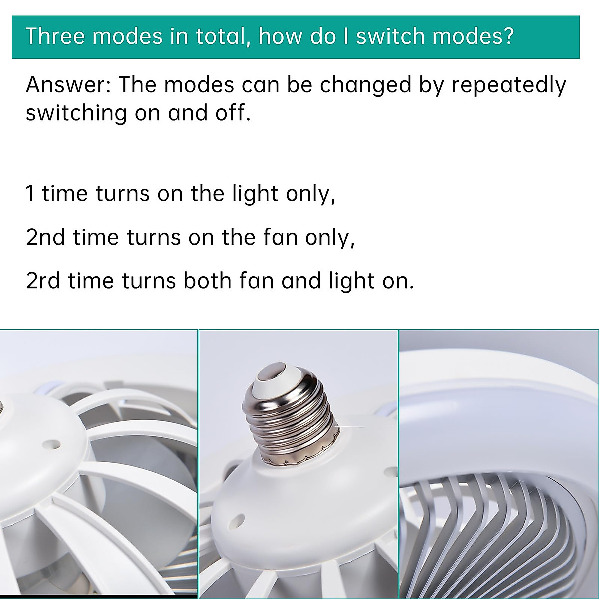 CICIYIG Small Ceiling Fan Indoor with Lights Bulb 10" E26 Screw Base Enclosed Ceiling Fan with Lights 30W Low Profile Ceiling Light Fan for Kitchen Garage RV Basement Socket Fan Light 6500K (White-1)