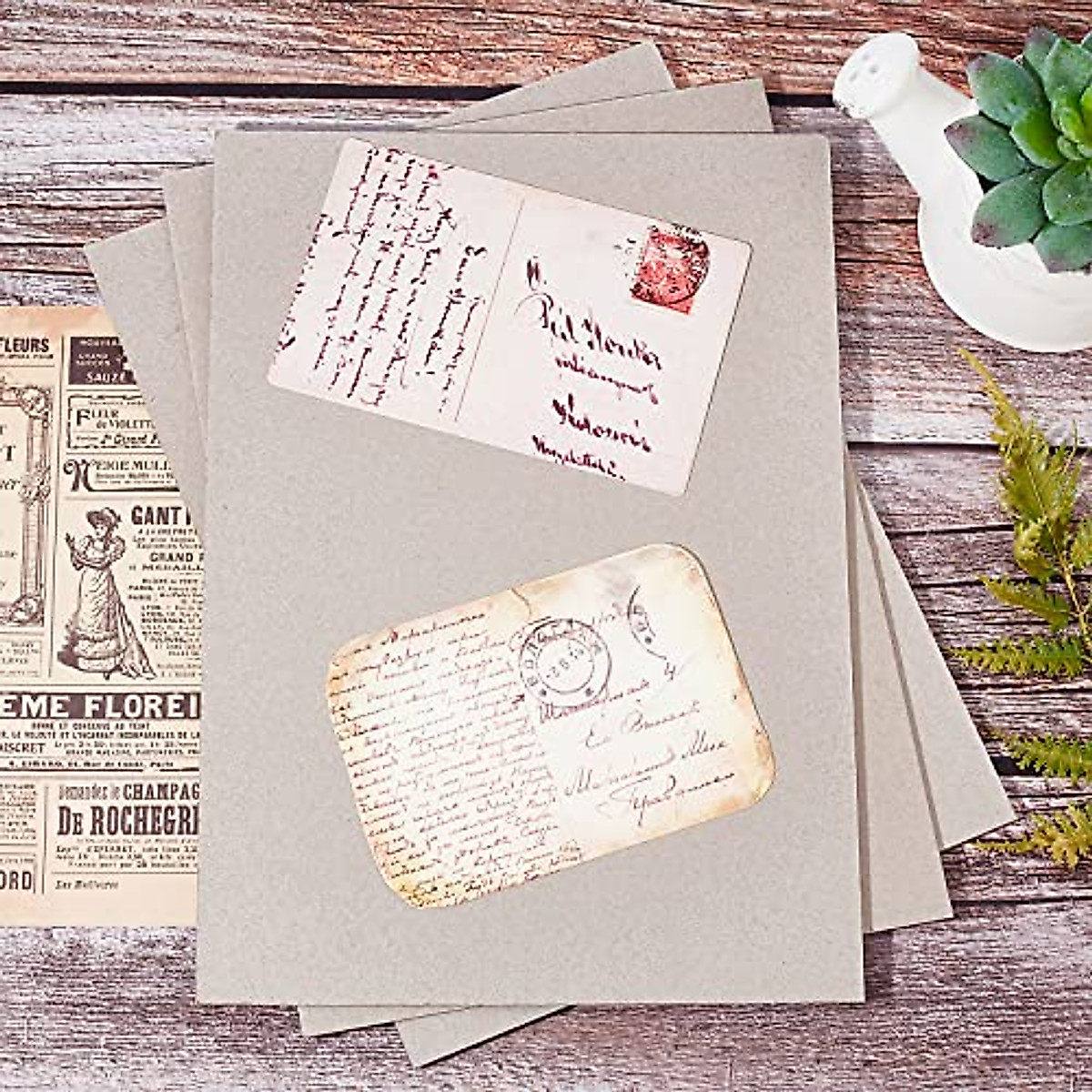 PH PandaHall 11.7 x 8.2” Book Board, 6pcs 79PT Rectangle Binders Board for Book Binding Book Cover Heavy Weight Brown Kraft Cardboard Paper Board for Scrapbooking Picture Frame Backing Invitations