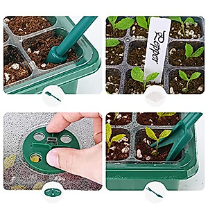 Winpull Seed Starter Tray with Upgraded Grow Light Seedling Heat Mat, 5 Pack Seedling Starter Trays with Time Controller, Seed Starting Kit with Adjustable Humidity Dome and Base for Plant Germination