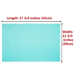 HityTech 6 Pack Refrigerator Liners, Washable Refrigerator Mats Liners Waterproof Fridge Pads Mat Shelves Drawer Table Mats 17 3/4" x 11 3/4" - All 6 Blue