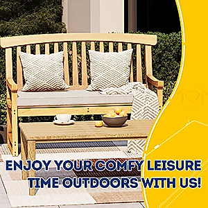 AAAAAcessories Outdoor/Indoor Bench Cushion for Patio Furniture Bench/Swing/Settee, 59 x 18 x 3 Inch, Light Beige