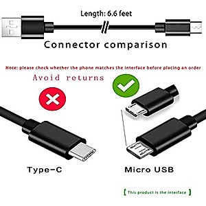 2 Pack Charger Charging Cable Cord for Samsung Galaxy Tab A 8.0" 7.0" 9.7" 10.1",E,S,S2,3,4,Tab 3 4, SM-T280 350 580 113 377 560 713 230 530 Tablet, Note 4 5, S7 S6 J7 J3 Micro USB Power Cord
