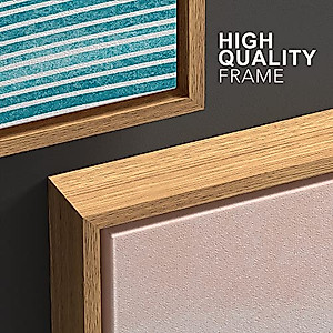 wall26 Framed Canvas Print Wall Art Set Mid-Century Ocean Sunset Sun Horizon Nature Abstract Illustrations Modern Art Bohemian Decorative for Living Room, Bedroom, Office - 16"x24"x3 Natural