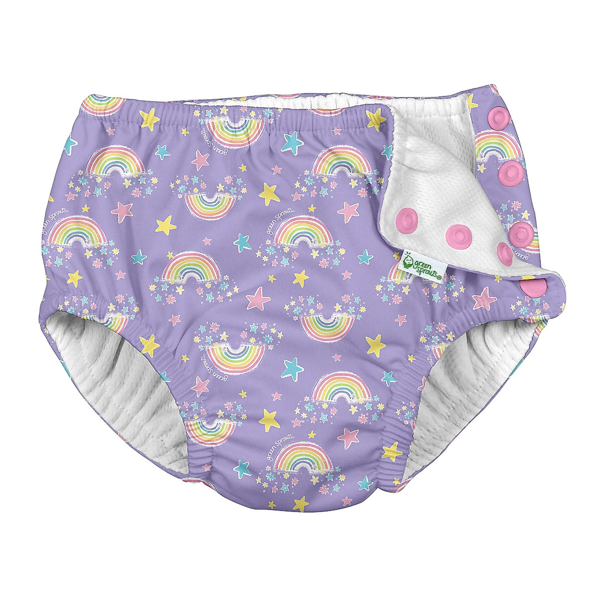 i Play Girls Reusable Absorbent Baby Swim Diapers Violet Rainbows 12 Months