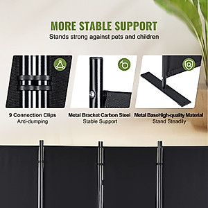 VEVOR Partition Screen, 5.6 ft Privacy Panels (4-Panel), Cloth Separator for Office, Bedroom, Dining, Study Areas, Standalone, Black