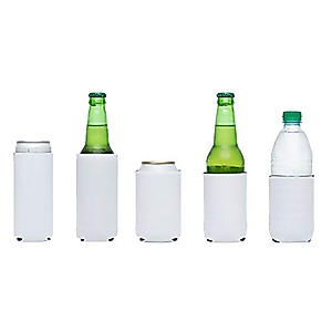 SNERTZ 15 Pack Slim Can Cooler White Blank DIY Sublimation Durable Neoprene Insulated Skinny Beer, Seltzer Can Holder Cooler Coolies Fits 12oz Cans