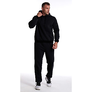 Insenver Men’s Sweatsuits Set 2 Piece Hoodie Outfit Jogging Tracksuits for Men Casual Athletic Long Sleeve Pullover Suit Set
