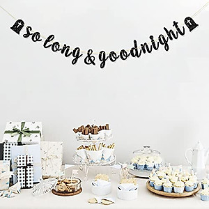 RoadSea So Long & Goodnight Banner - Happy 30th Birthday Party Garland Supplies - Cheers to 30 Years - Funeral for My Youth 30th Birthday Party Decorations - Black Glitter