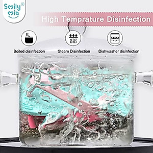 Smily Mia Flip-Flop Teething Toys, Silicone Teether for 3M+, Chewing Toys for Babies Teething Pain Relief, Silicone Baby Shoes, Right Foot Pink