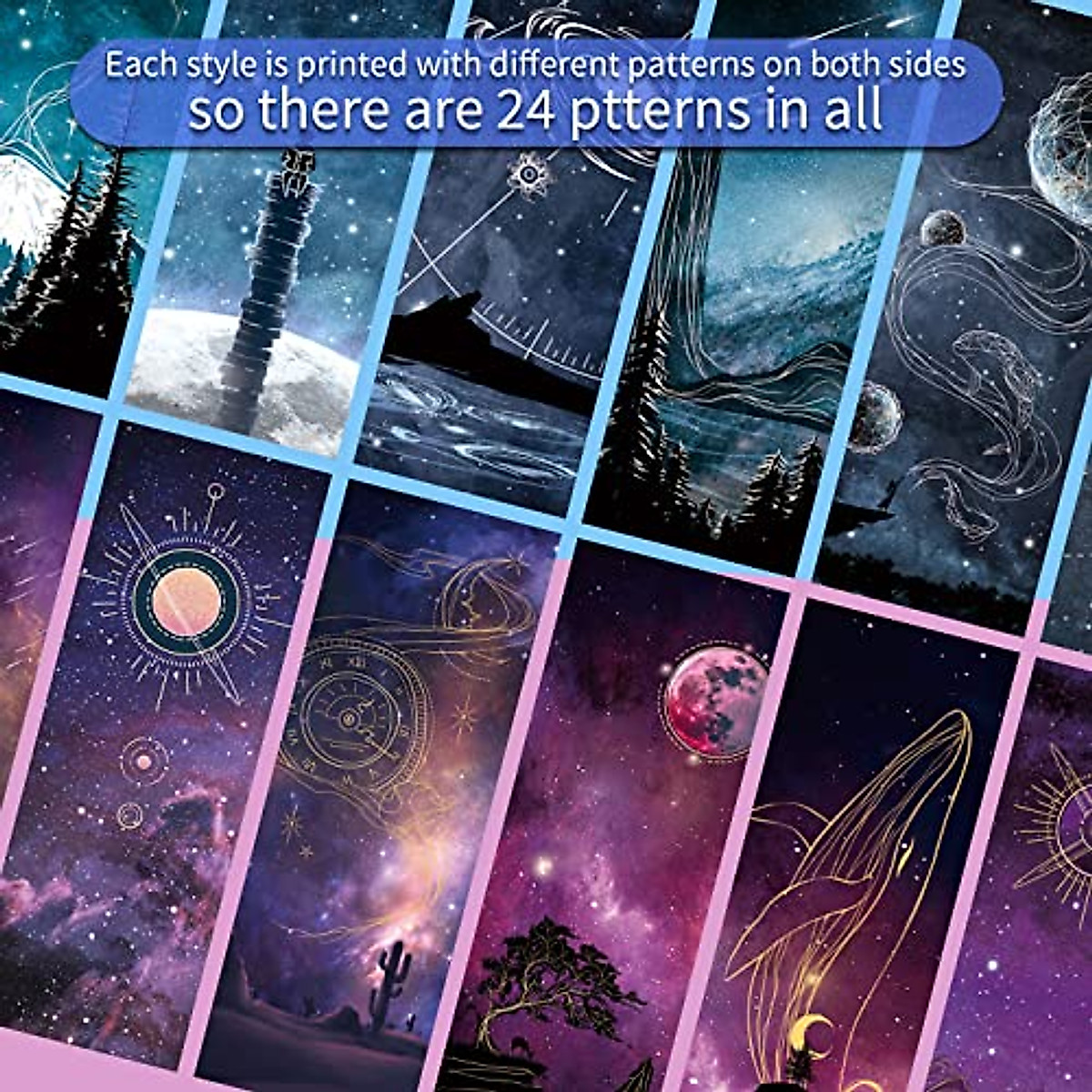 Anseal Cool Space Starry Night Bookmark, Bookmarks for Book Lovers, Bulk Bookmarks for Men, Unique Book Mark for Boys, Girls, Students, Classroom Gifts, School Prize, Reading Present