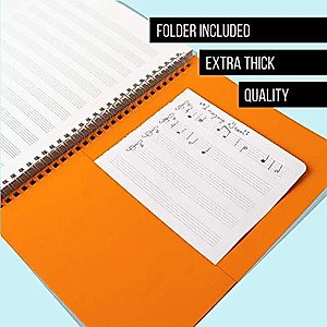 iVideoSongs Manuscript Paper Notebook Black • 12 Staff per Page Blank Sheet Music Notebook • 120 Page Hardcover Music Staff Paper Notebook Music Journal • Music Staff Notebook 150+ Free Music Lessons